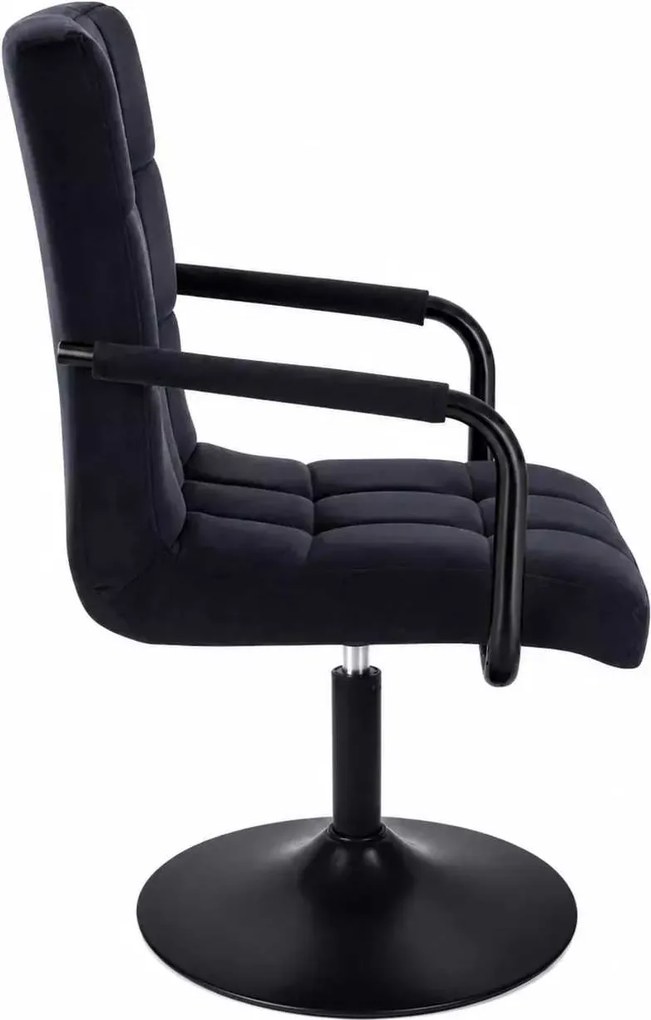LuxuryForm DESIGN Otočná židle VERONA BLACK VELUR na černém talíři - černá