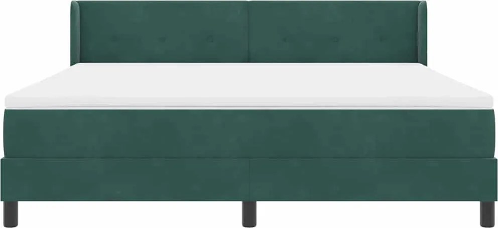 Postel s boxspringem s čelo Tmavě zelená 200 x 180 cm samet 3341483