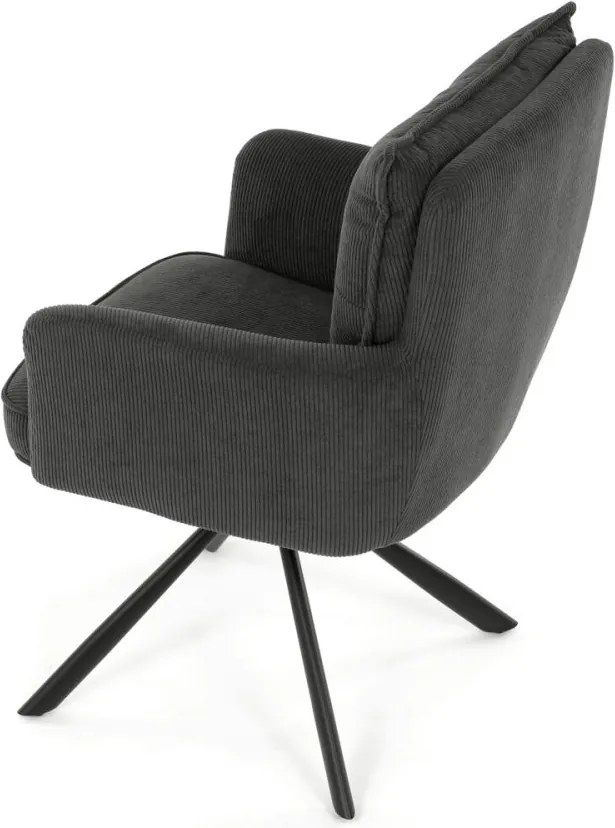 Jídelní židle HC-X1128 GREY2, manšestrová látka, šedá (60 x 67) cm