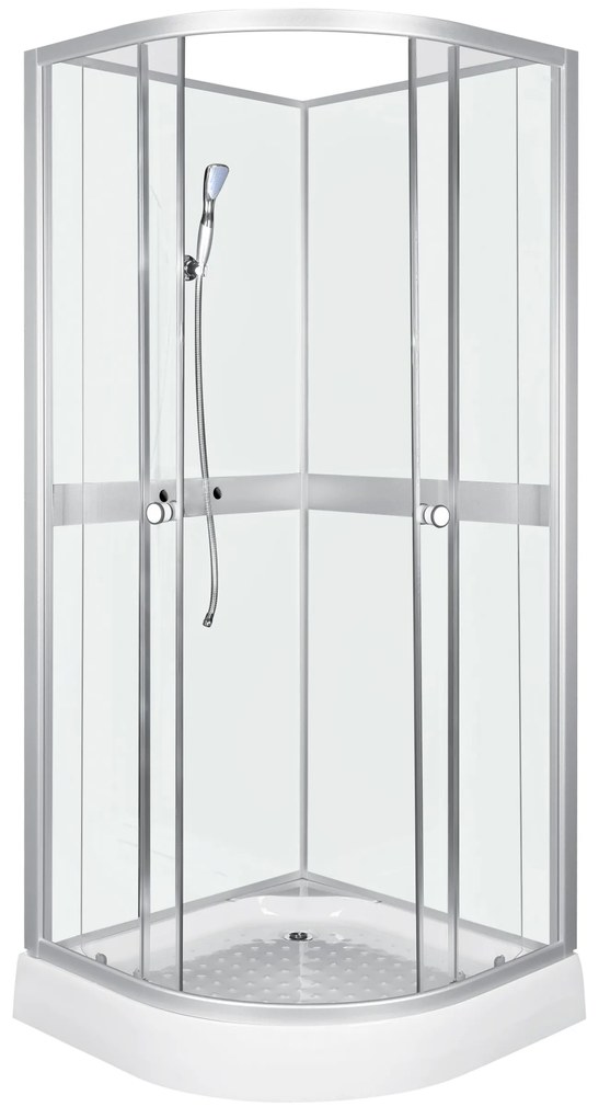 Novoterm Sprchový box čtvrtkruhový NV-Cessla 80 W, 80x80 bílý