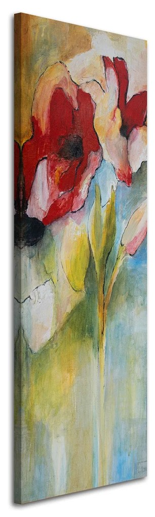 Gario Obraz na plátně Máky a poupata růží Rozměry: 30 x 90 cm