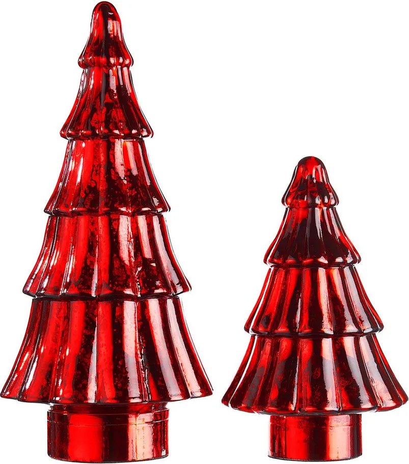 X-MAS Dekorační jedle skleněná 34 cm - červená