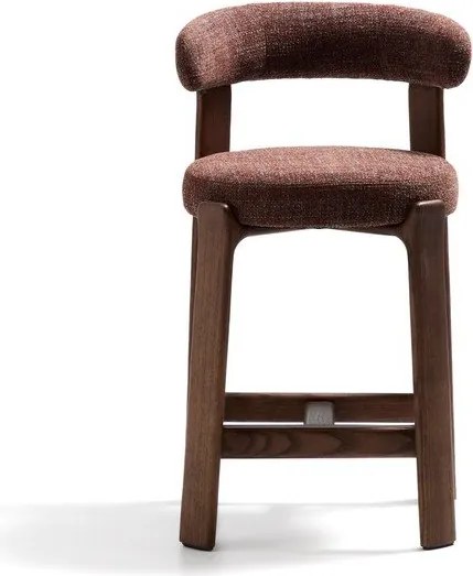 Hnědá/v tmavě přírodní barvě barová židle z jasanového dřeva (výška sedáku 65 cm) Granite – Kave Home