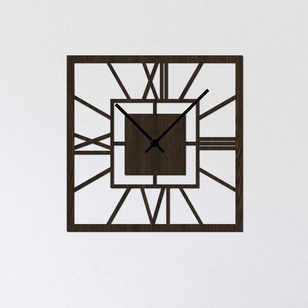 dřevo života Nástěnné hodiny SQUARE Zvolte barvu dekoru: Wenge, Velikost hodin: 40x40, Barva ručiček: Černé