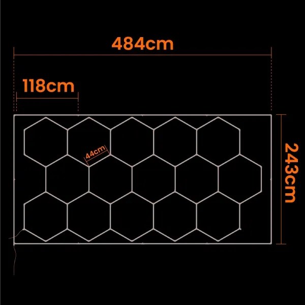 LED Stropní svítidlo LED/696W/85-265V 6500K 484x243 cm CRI 90 IP44 bílá