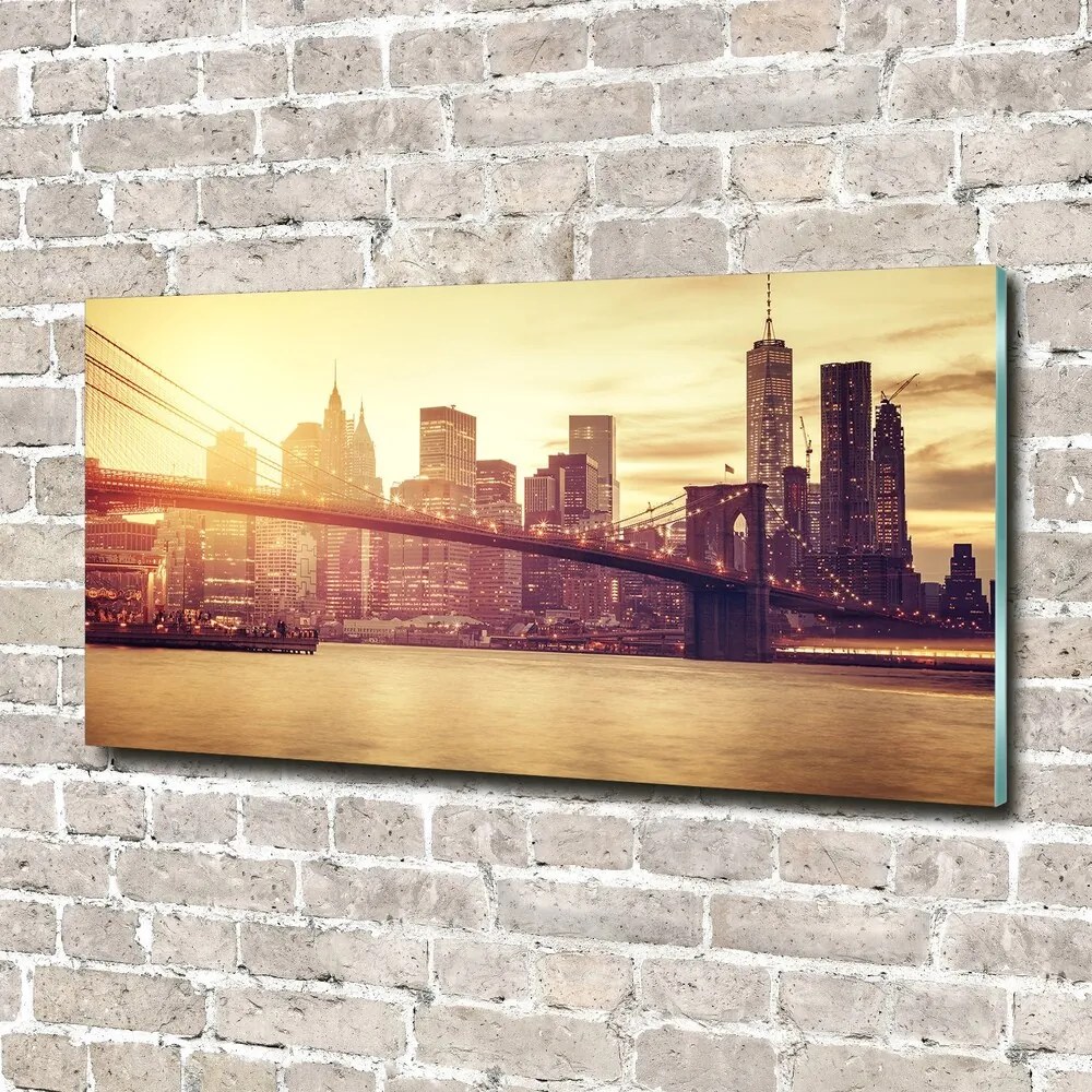 Wallmuralia Foto-obrah sklo tvrzené Manhattan New York 140x70 cm