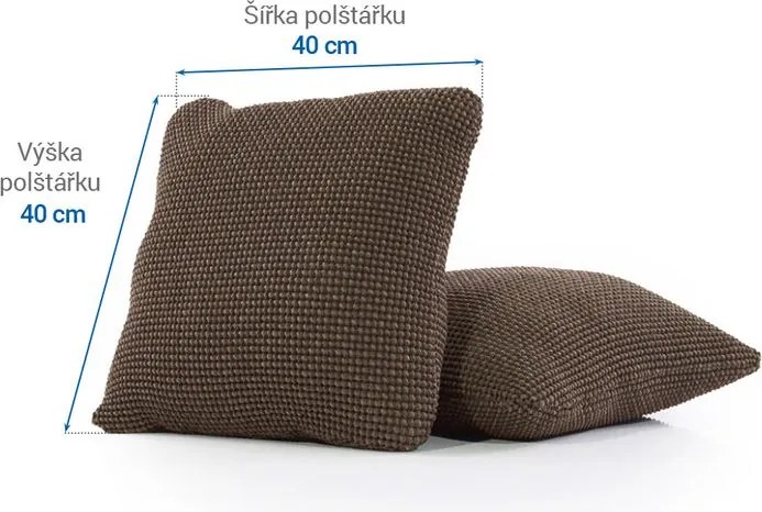 Super strečové potahy NIAGARA tabáková povlaky na polštářky 2 ks ( 40 x 40 cm)
