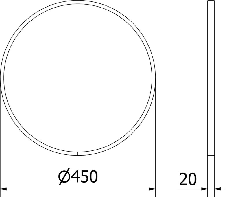 Mexen Loft, kulaté koupelnové zrcadlo 45 cm, barva rámu černá matná, 9850-045-045-000-70