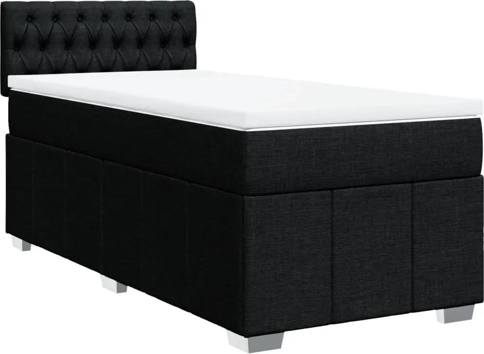 Box spring postel s matrací černá 90x190 cm textil 3286932