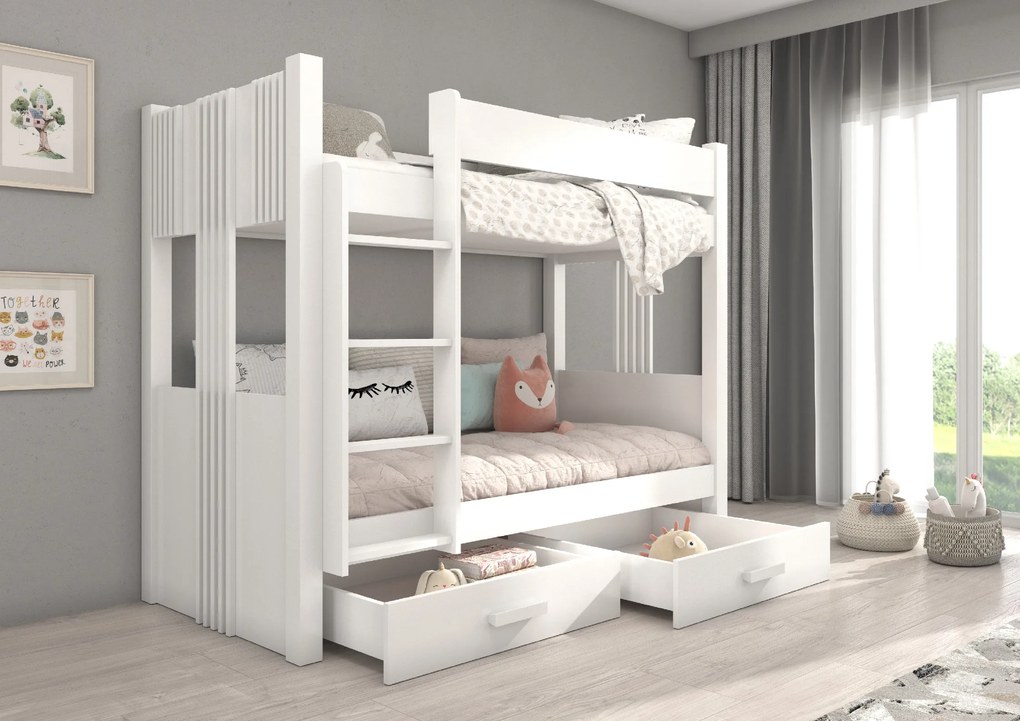 ADRK Furniture Patrová dvoulůžková postel s matracemi ARTA 200x90 CH-ARTA-W-M-200
