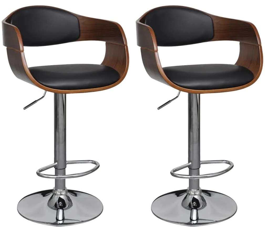 270549 vidaXL Barové stoličky 2 ks ohýbané dřevo a umělá kůže