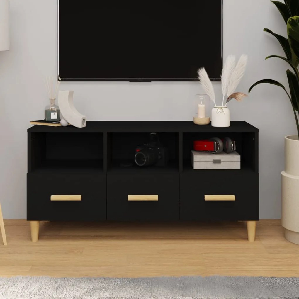 TV skříňka černá 102 x 36 x 50 cm kompozitní dřevo