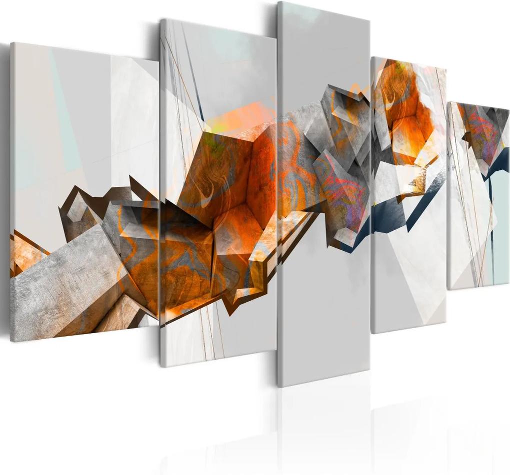 Abstraktní obraz - bloky (200x100 cm) - Murando DeLuxe