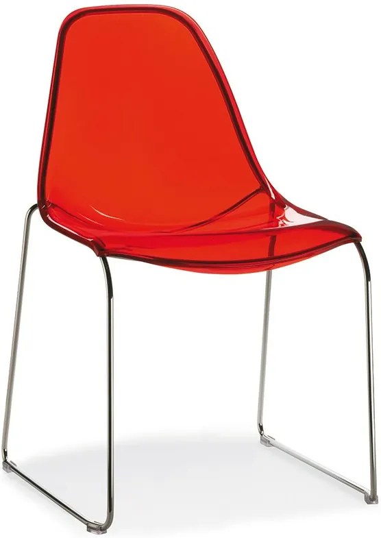 PEDRALI - Židle DAY DREAM 401 DS - transparentní červená
