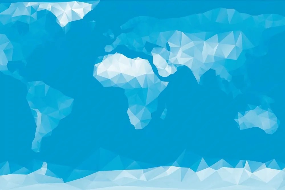 Samolepící tapeta mapa světa v polygonálním stylu - 225x150 cm
