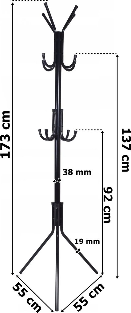 Stojanový věšák PABLO - černý