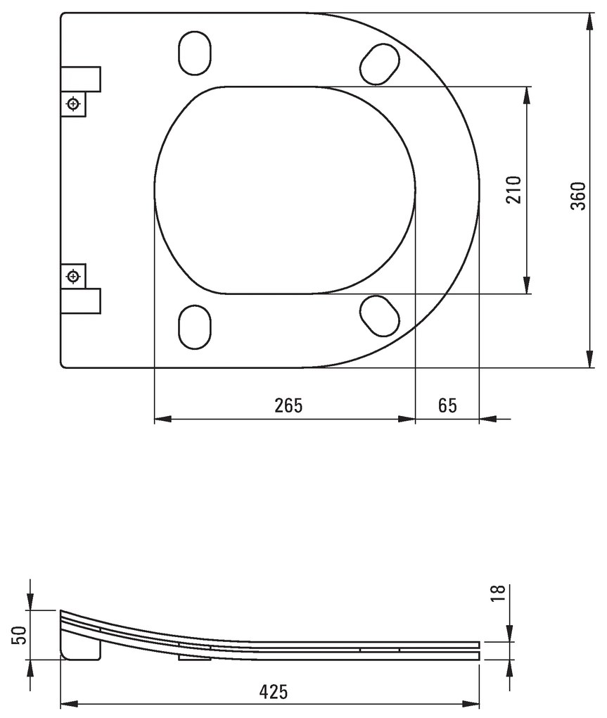 Deante Peonia Zero, závěsná WC mísa RimFree 51 x 36 cm + toaletní sedátko s pomalým zavíráním, bílá, CDED6ZPW