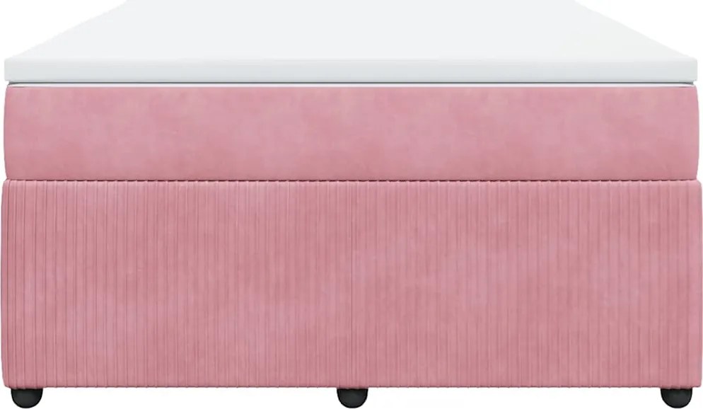 Box spring postel s matrací růžová 160x200 cm samet 3285655