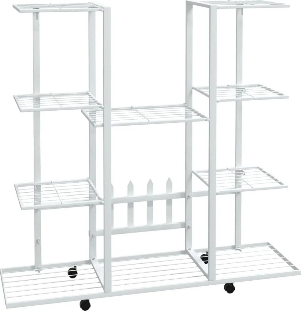 vidaXL Stojan na květiny s kolečky 94,5 x 24,5 x 91,5 cm železo [343122] Barva: Černá