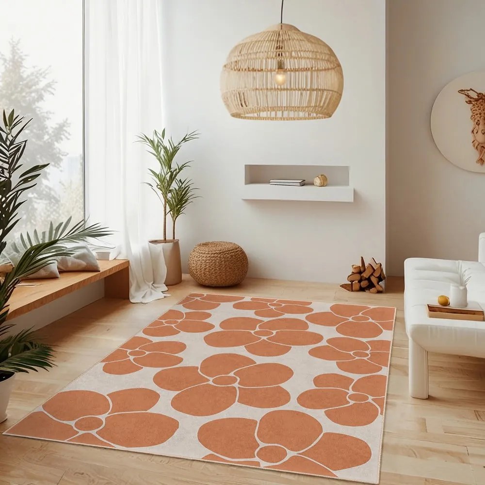Oranžový pratelný běhoun 80x200 cm Orange Meadow – Mila Home