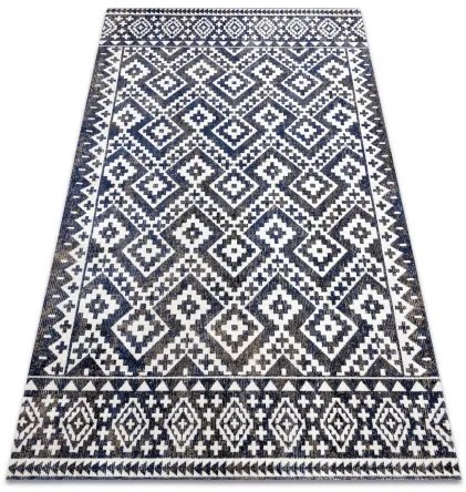 Moderný koberec MUNDO E0561 diamanty, cikcak 3D outdoor modrý / béžová velikost 180x270 cm | krásné koberce cz