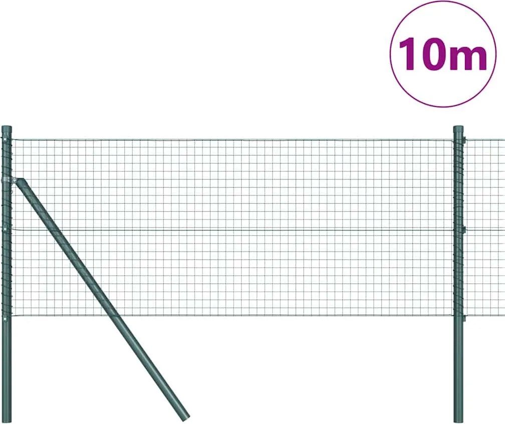 Zemní upevnění svařované drátěné ploty 10 x 0,8 m Zelená 3351689