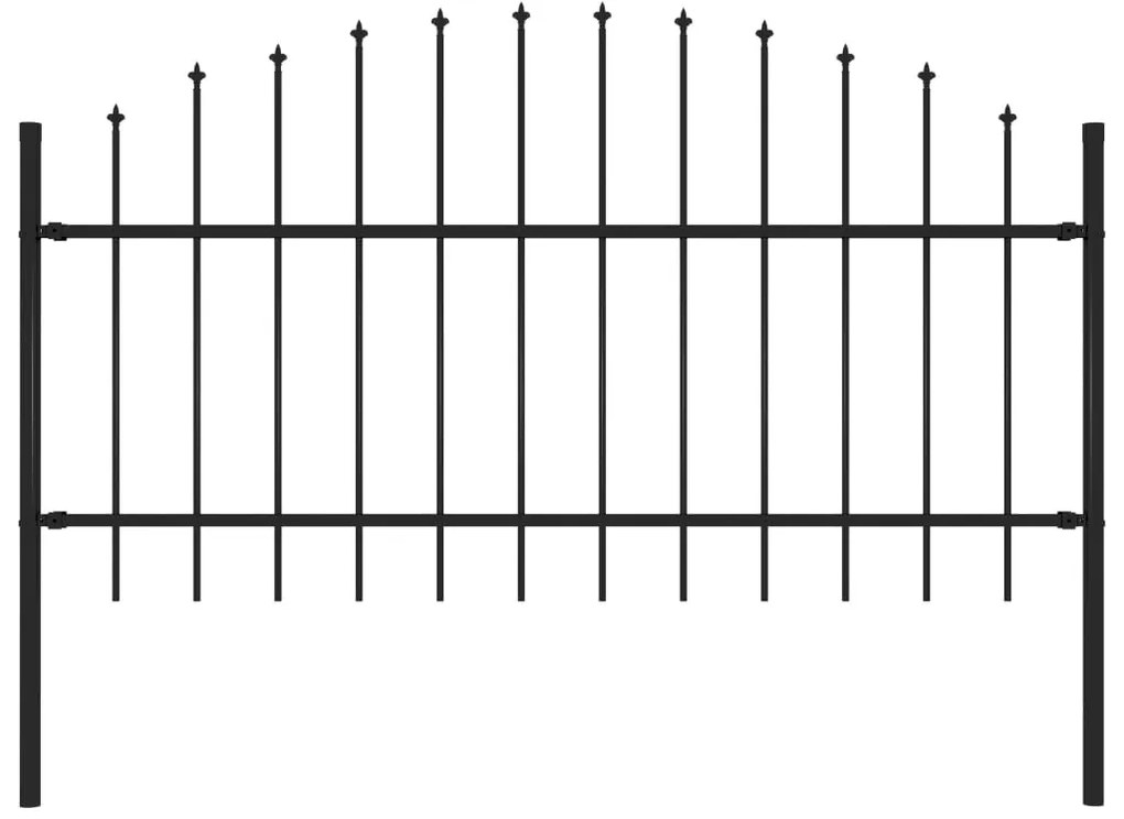 vidaXL Marketos Zahradní plot Woerden s kopím nahoře ocelový 170 x 125 cm černý
