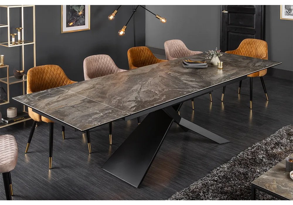 Massive home | Rozkládací jídelní stůl Euphoria tmavý mramorový design