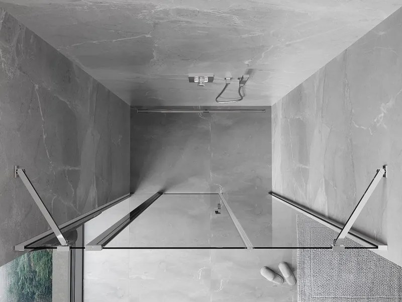 Mexen, Mexen Mist výklopné sprchové dveře 130 cm, transparentní, chrom - 8A4-130-001-01-00