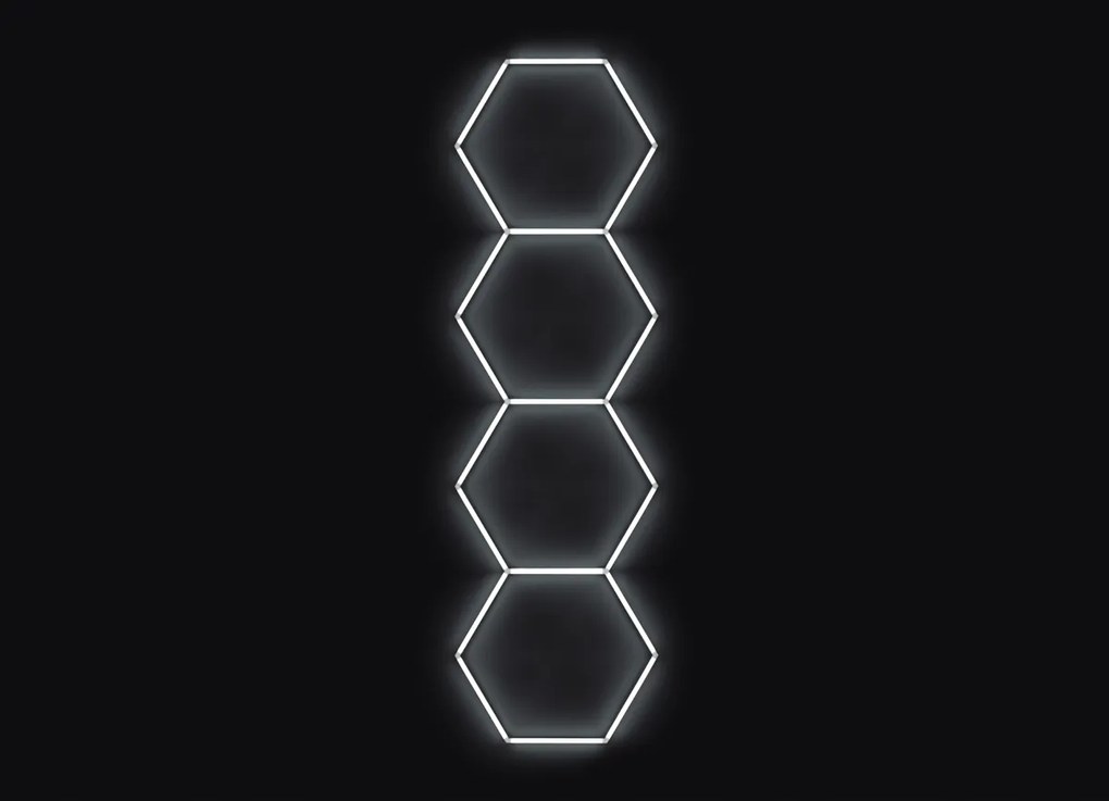 Escape6 Kompletní Led hexagonové svítidlo bílé 4500K, 4 elementy 97 x 327cm