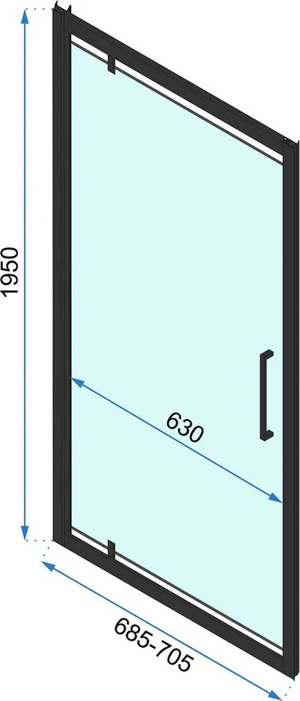 Rea Swing, 3-stěnný sprchový kout 100 (dveře) x 100 (stěna), 6mm čiré sklo, černý profil, KPL-009957