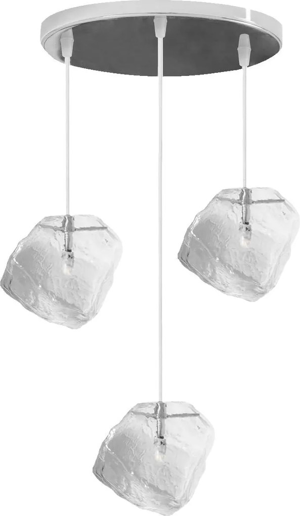 Toolight - Ledová stropní závěsná lampa ICE APP320 v moderním designu, 3xG4 20W, chromová, OSW-00417