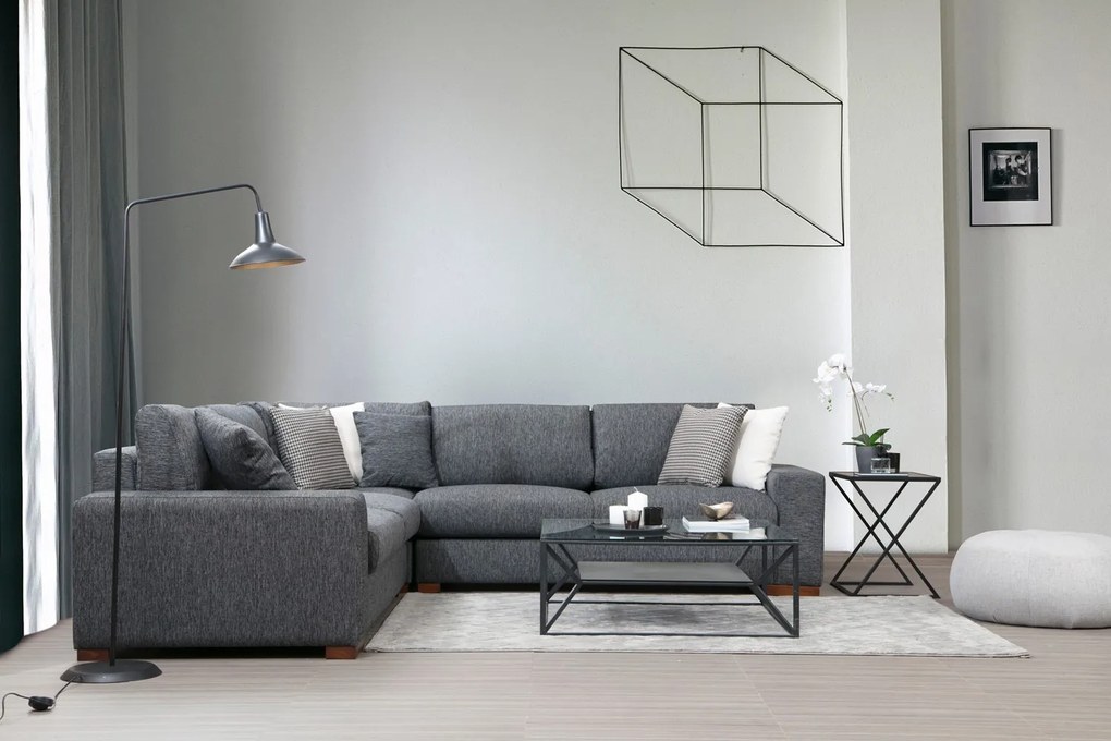 Atelier del Sofa Rohová sedací souprava Loop 7, Antracitová