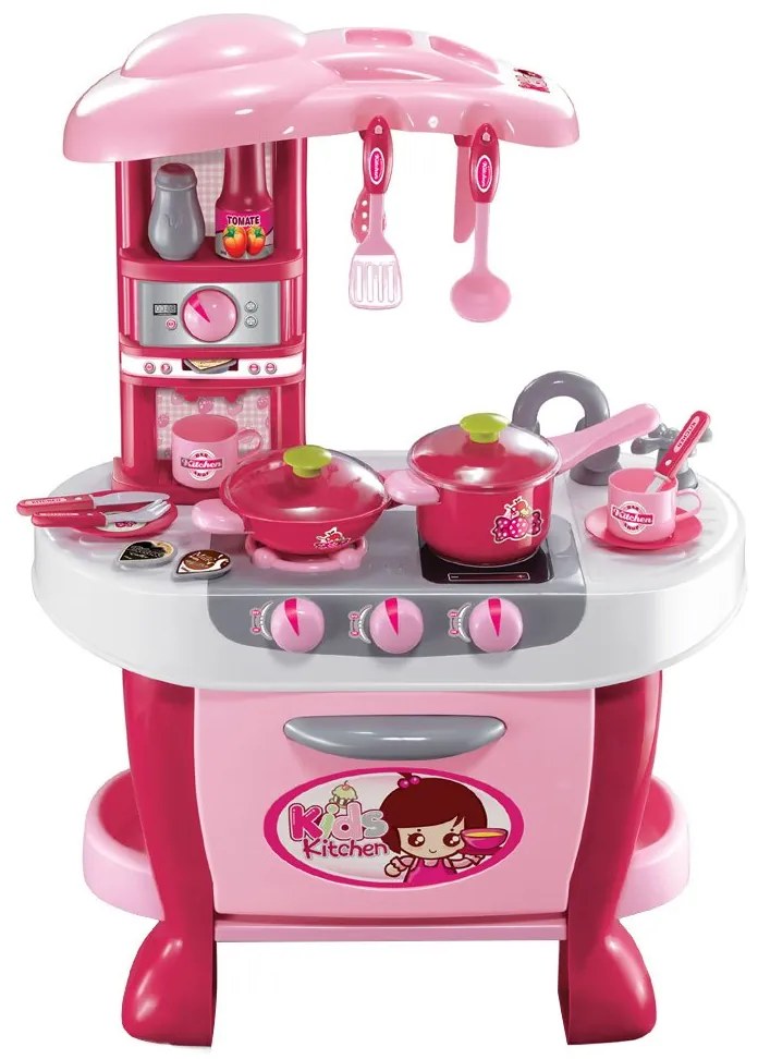 Velká dětská kuchyňka s dotykovým sensorem Baby Mix + příslušenství Barva: Růžová