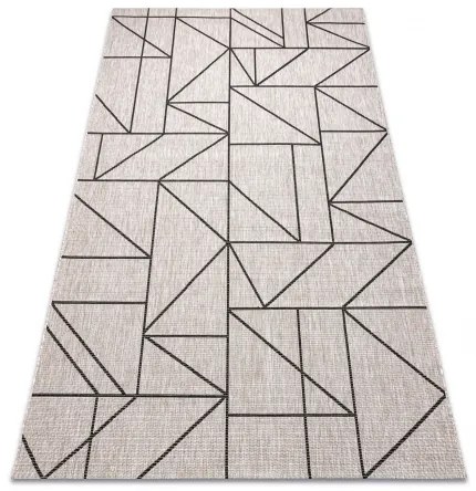 Dywany Luszczow Kusový koberec SIZAL FLOORLUX 20605 stříbrný / Černá / béžový Rozměr koberce: 60 x 110 cm