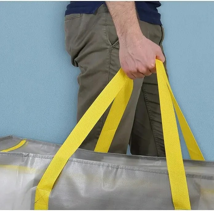 Domo Living Pevný úložný vak na zip 120 l JOTTA DOMO, 45 x 90 x 30 cm,  šedo-žlutý