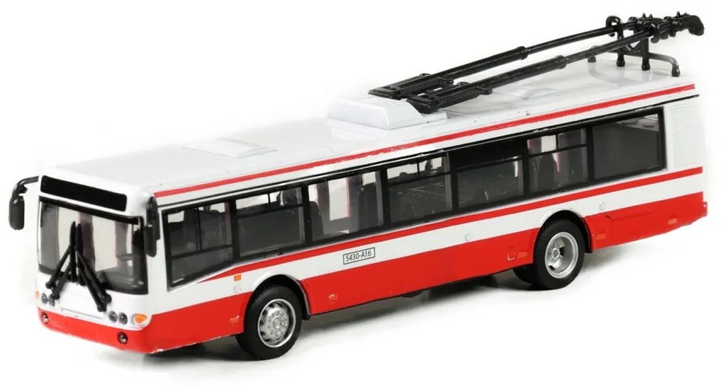 Rappa Trolejbus kovový červený, 16 cm