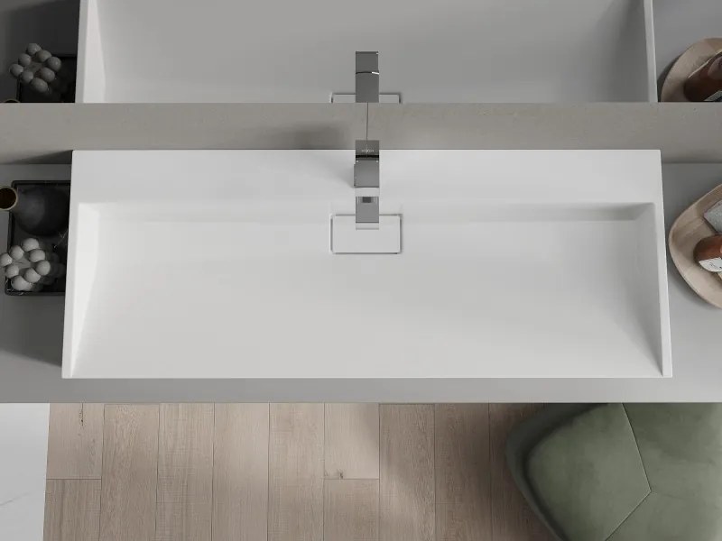 Mexen Ava umyvadlo na desku z konglomerátu 1/O 120 x 46 cm, bílá - 23011201