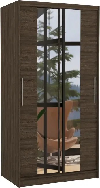 Posuvná skříň se zrcadlem DRAGONIS 100 choco