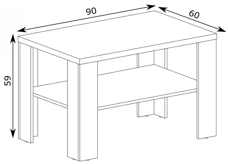 Antica K | konferenční stolek A14 | 90x60x59 cm | kraft zlatý