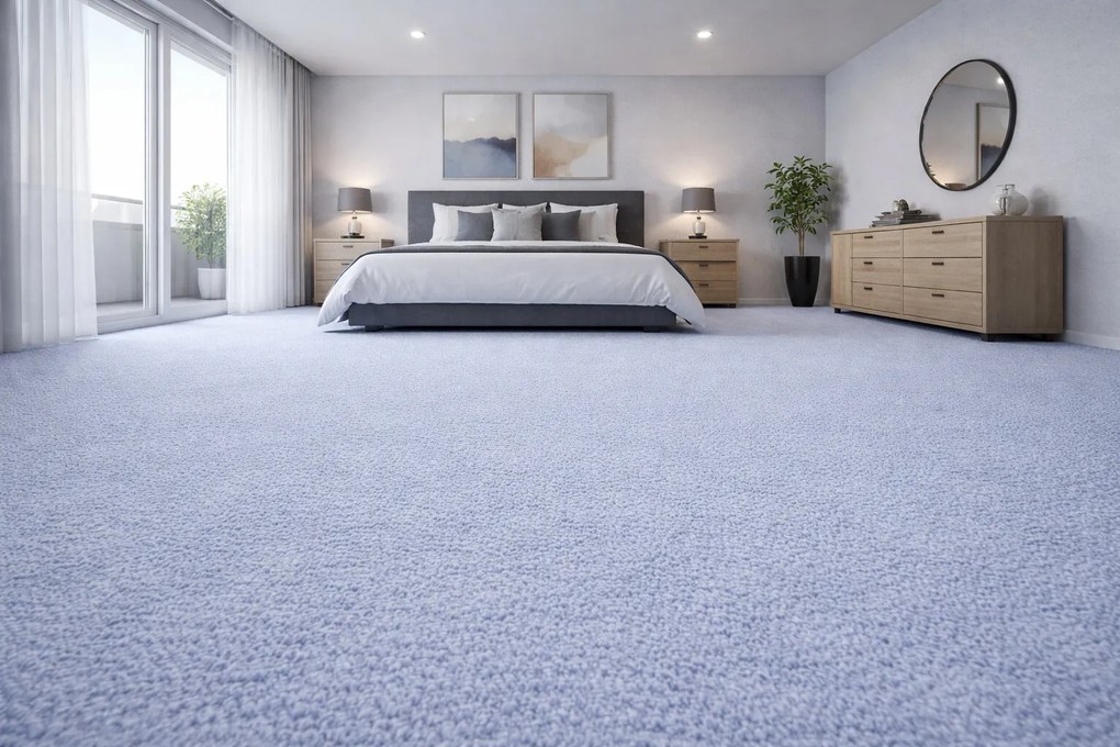 Condor Carpets, Metrážový koberec Carousel 384, na míru, šíře 4m, modrá, filc, dětský pokoj