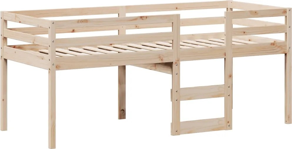 Patrová postel se střechou 90 x 200 cm masivní borové dřevo 3282013