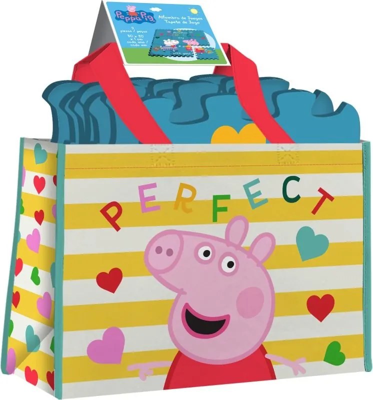 EUROSWAN Podlahové pěnové puzzle Peppa Pig 9 dílků 30x30x1 cm