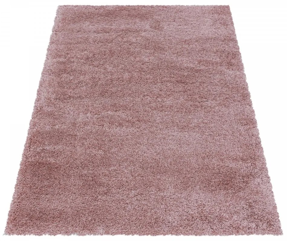 Kusový koberec Fluffy Shaggy 3500 rose 80x250 cm