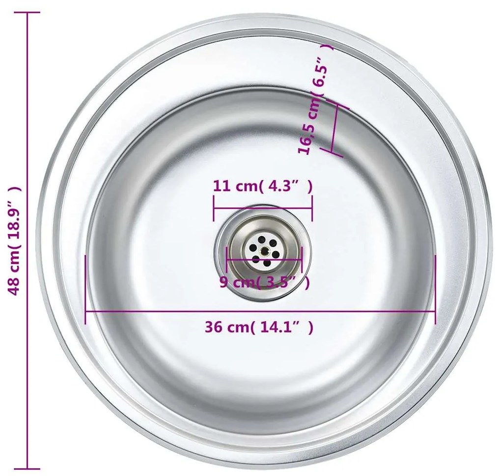 vidaXL Marketos Kuchyňský dřez se sítkem a sifonem nerezová ocel