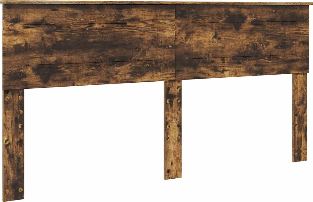 Rám postele s čelo Kouřový dub 200 x 200 cm Kompozitní dřevo 3407836