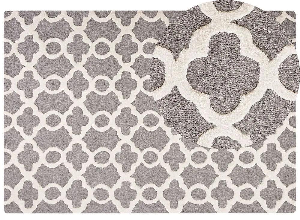 Šedý vlněný koberec v klasickém designu 200x230 cm ZILE Beliani