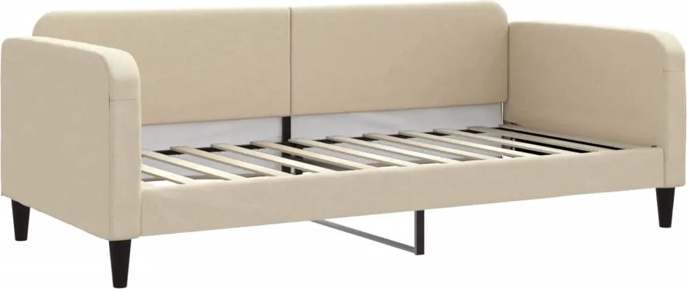 Válenda s přistýlkou a zásuvkami krémová 90 x 200 cm textil 3196856