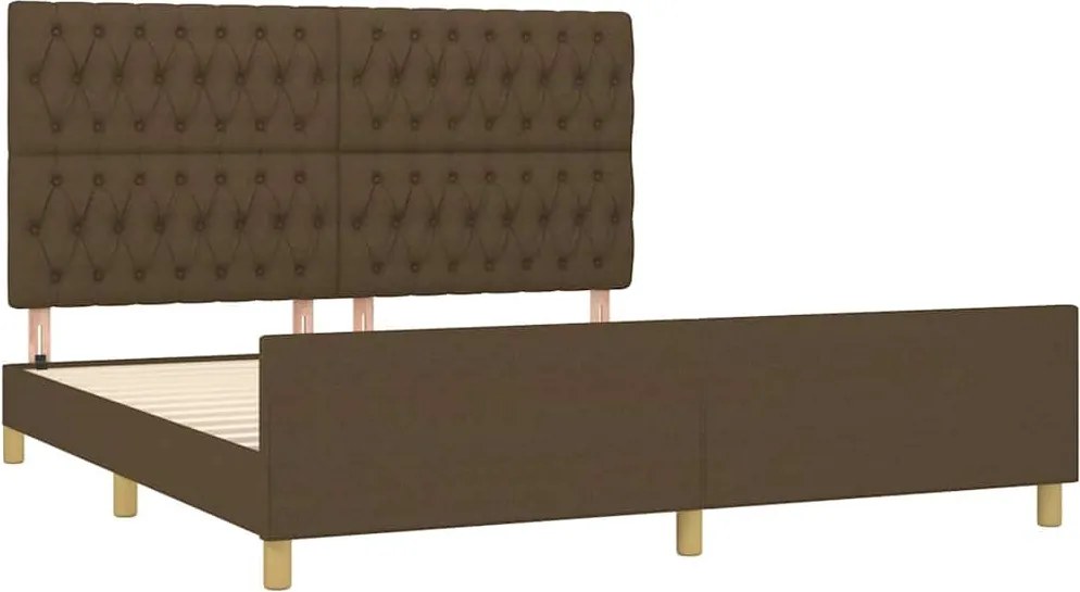 Rám postele bez matrace tmavě hnědý 180 x 200 cm textil 3125319