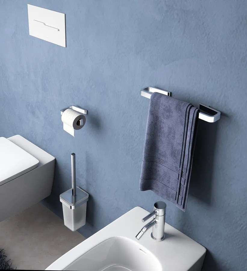 Sapho, SAMOA WC kartáč závěsný, chrom/mléčné sklo